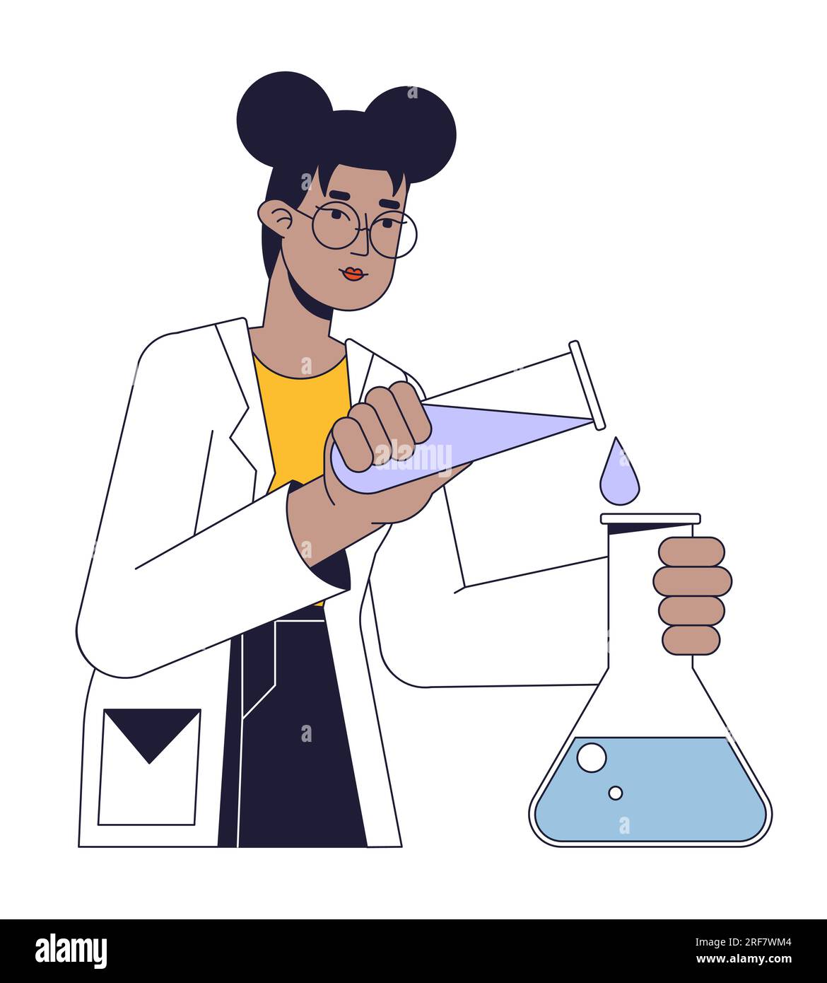 Scientist conducts experiment flat line concept vector spot ...