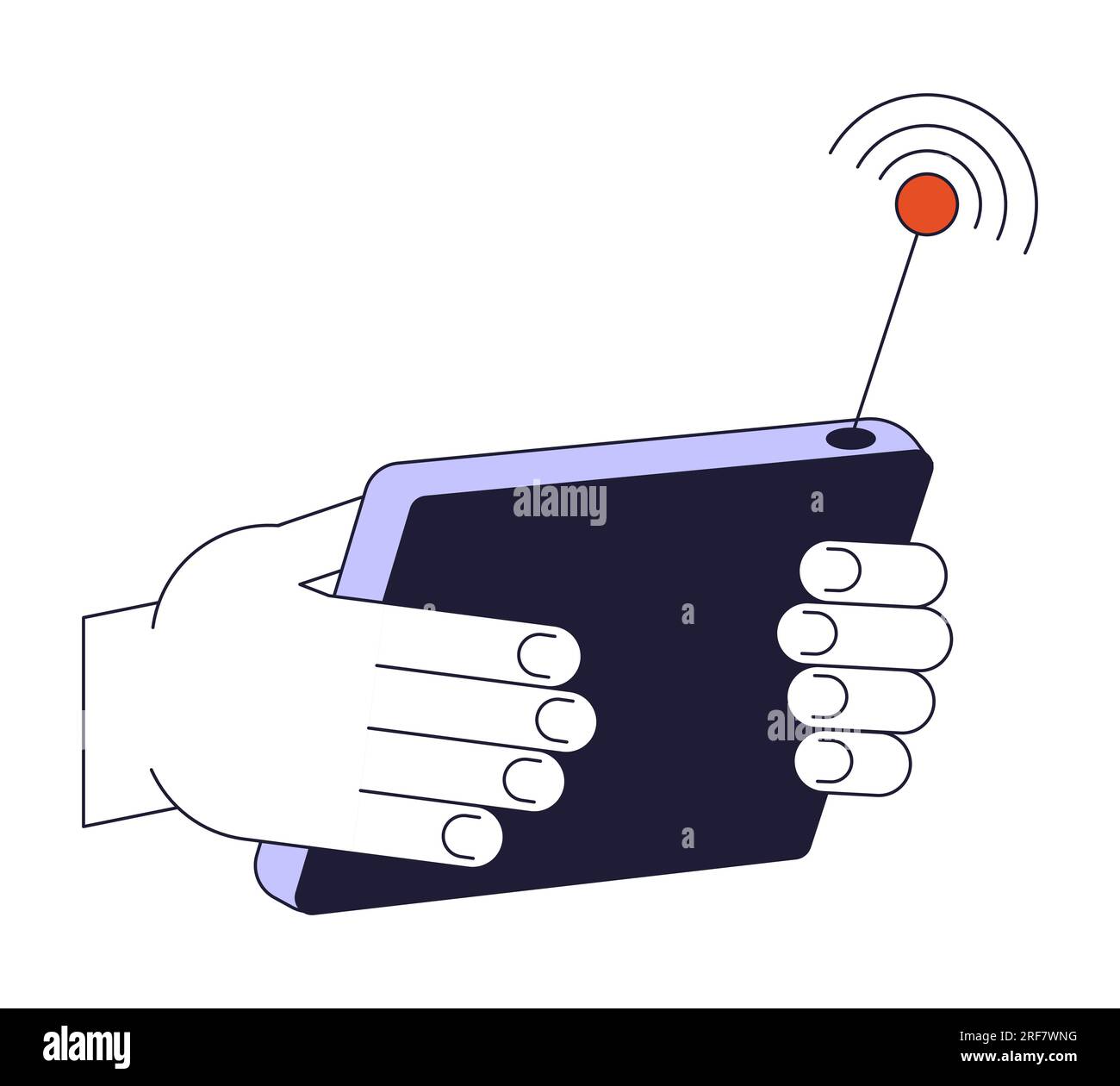 Wireless control console flat line color isolated vector object Stock ...