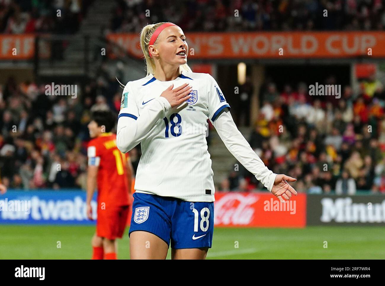 England’s Chloe Kelly celebrates scoring their side's fifth goal of the ...