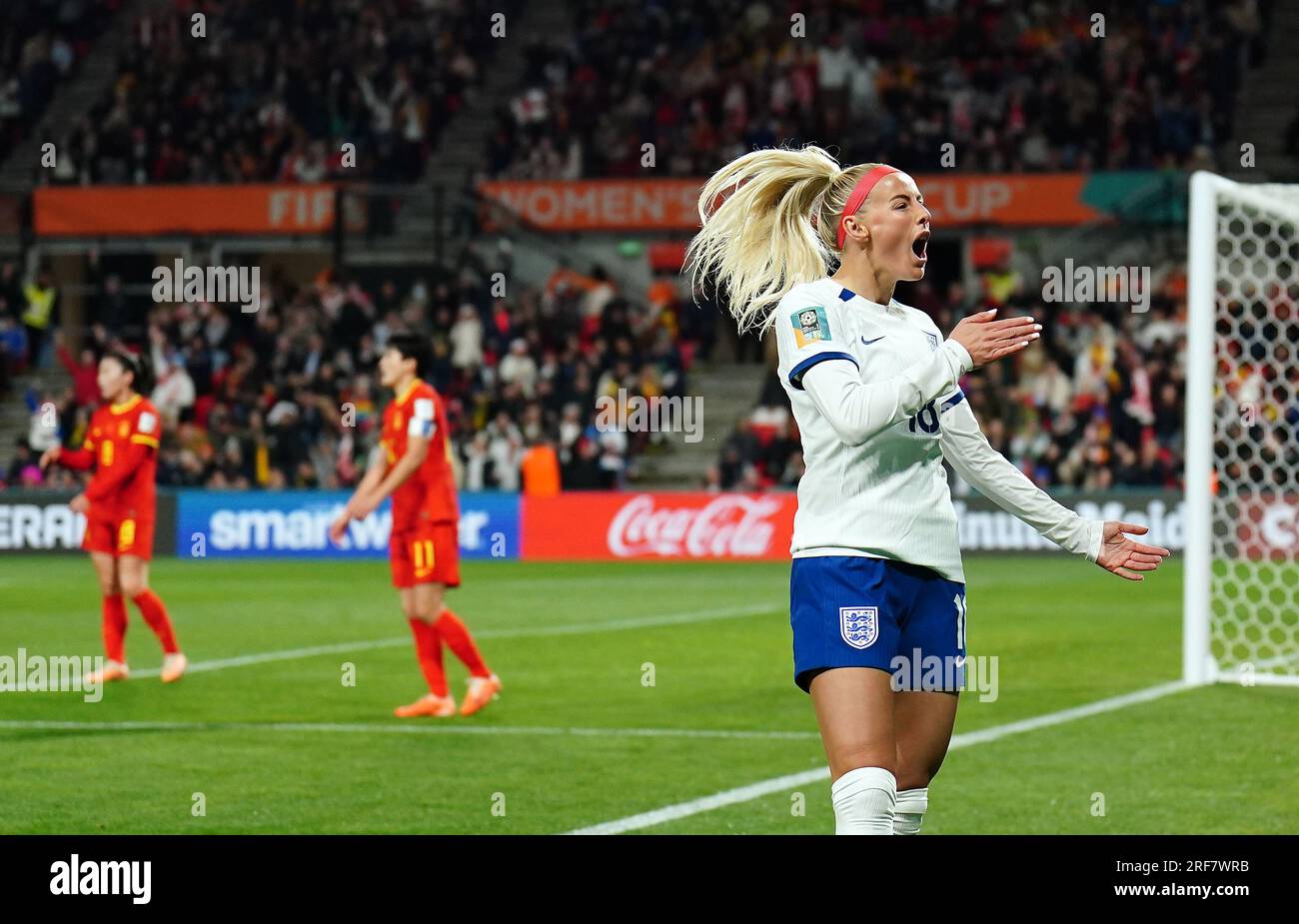 England’s Chloe Kelly celebrates scoring their side's fifth goal of the ...