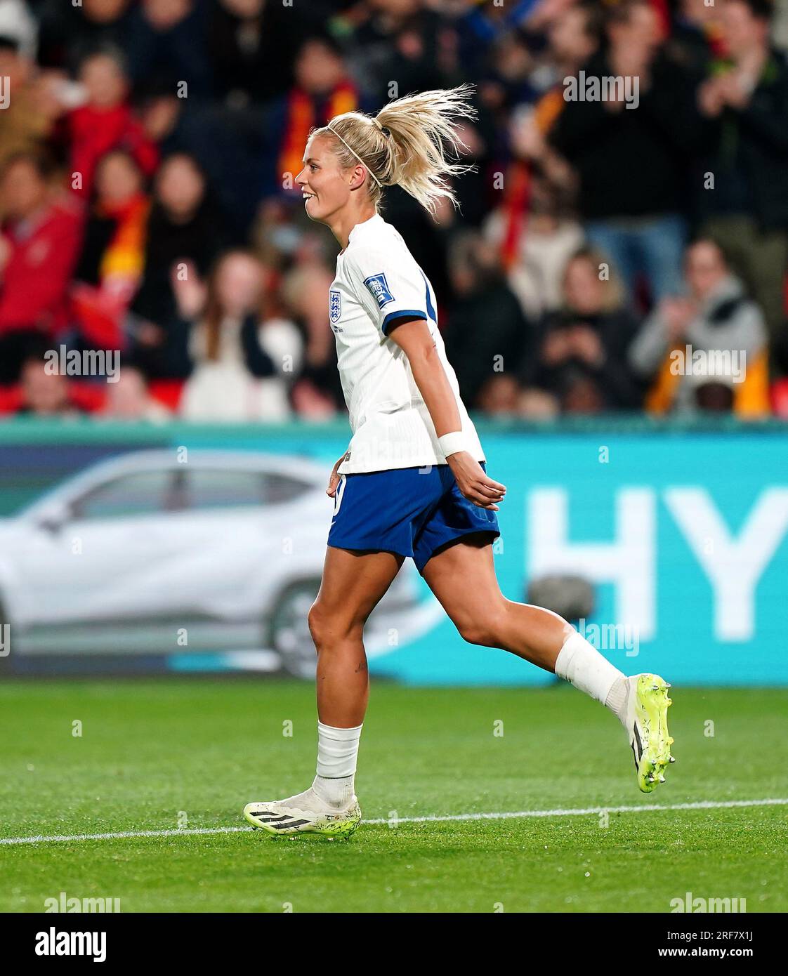 England's Rachel Daly celebrates scoring their side's sixth goal of the ...