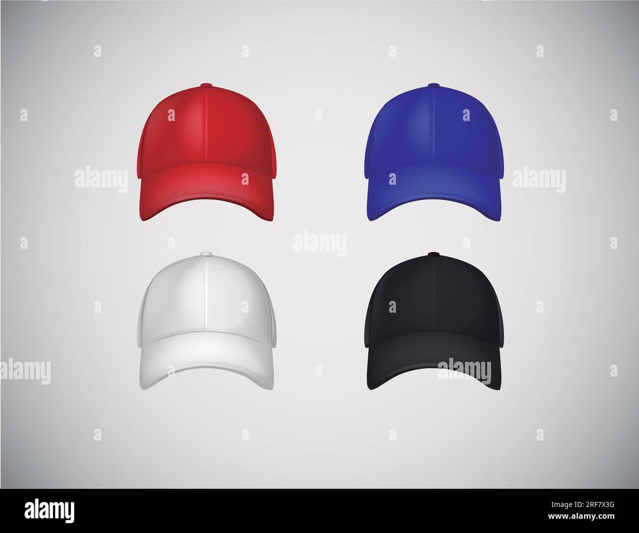 Baseball cap template collection. Uniform fashion, blank hat, design ...