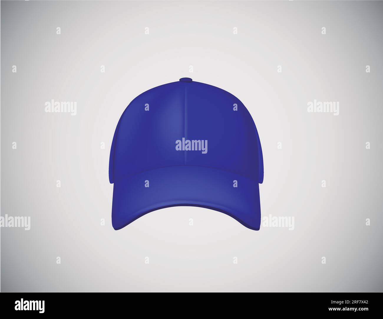 Realistic front view blue baseball cap isolated on white background ...