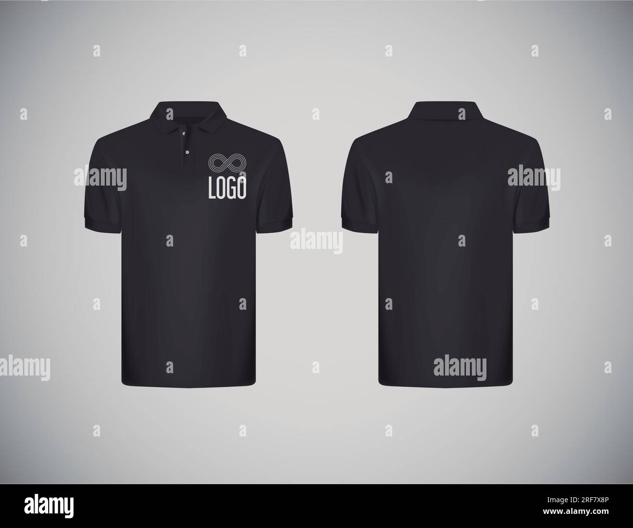 Men's slim-fitting short sleeve polo shirt with logo for advertising ...
