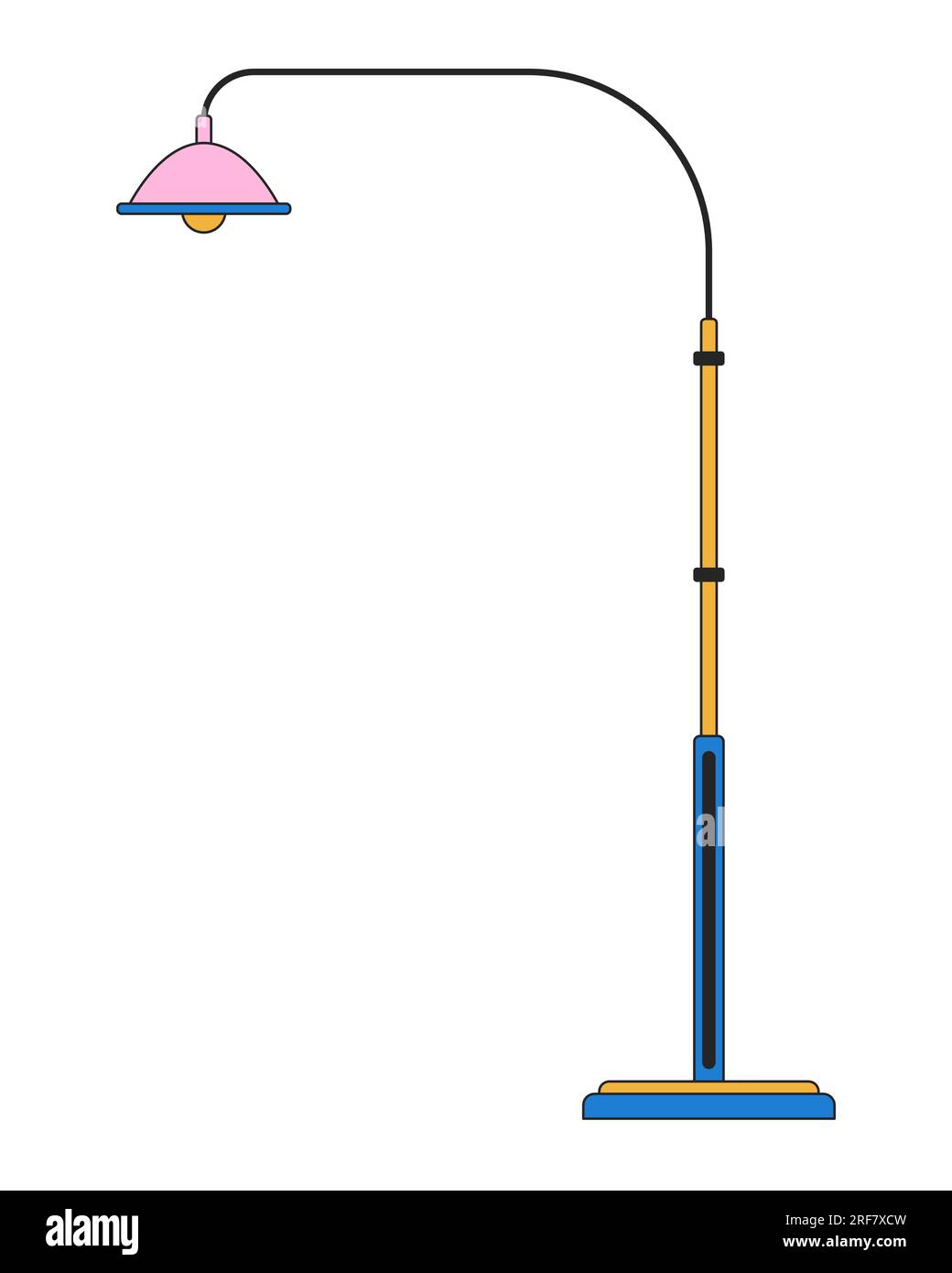Streetlight lamp post flat line color isolated vector object Stock ...