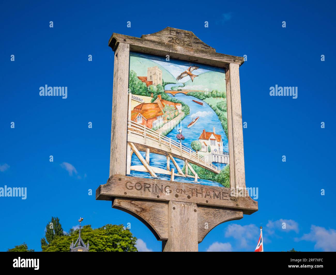 Goring-on-Thames, Village Sign, Oxfordshire, England, UK, GB Stock ...