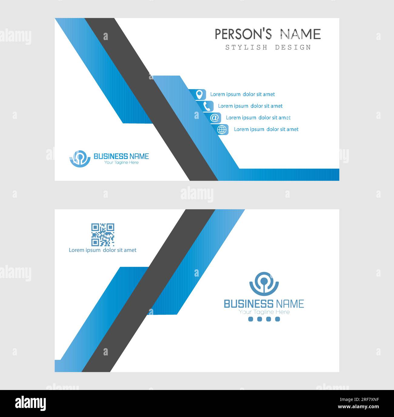 A business card. Double-sided business card design template. Corporate ...