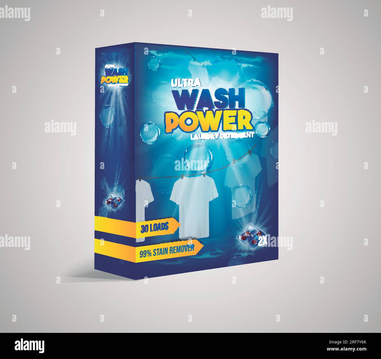 Laundry detergent box add. White clothes hanging out to dry with ...