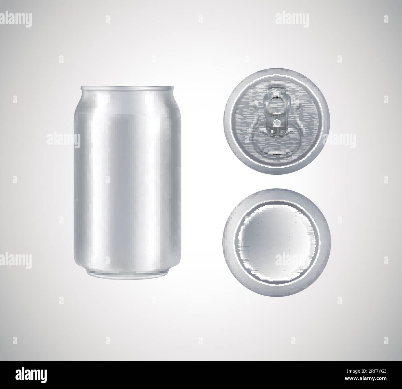 Metal can top, front, bottom view. Can vector visual 330 ml. For beer ...