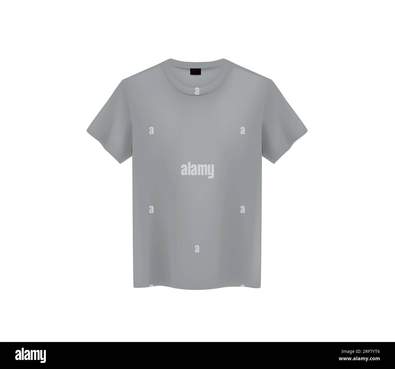 Front view of men's gray t-shirt Mock-up on light background. Short ...