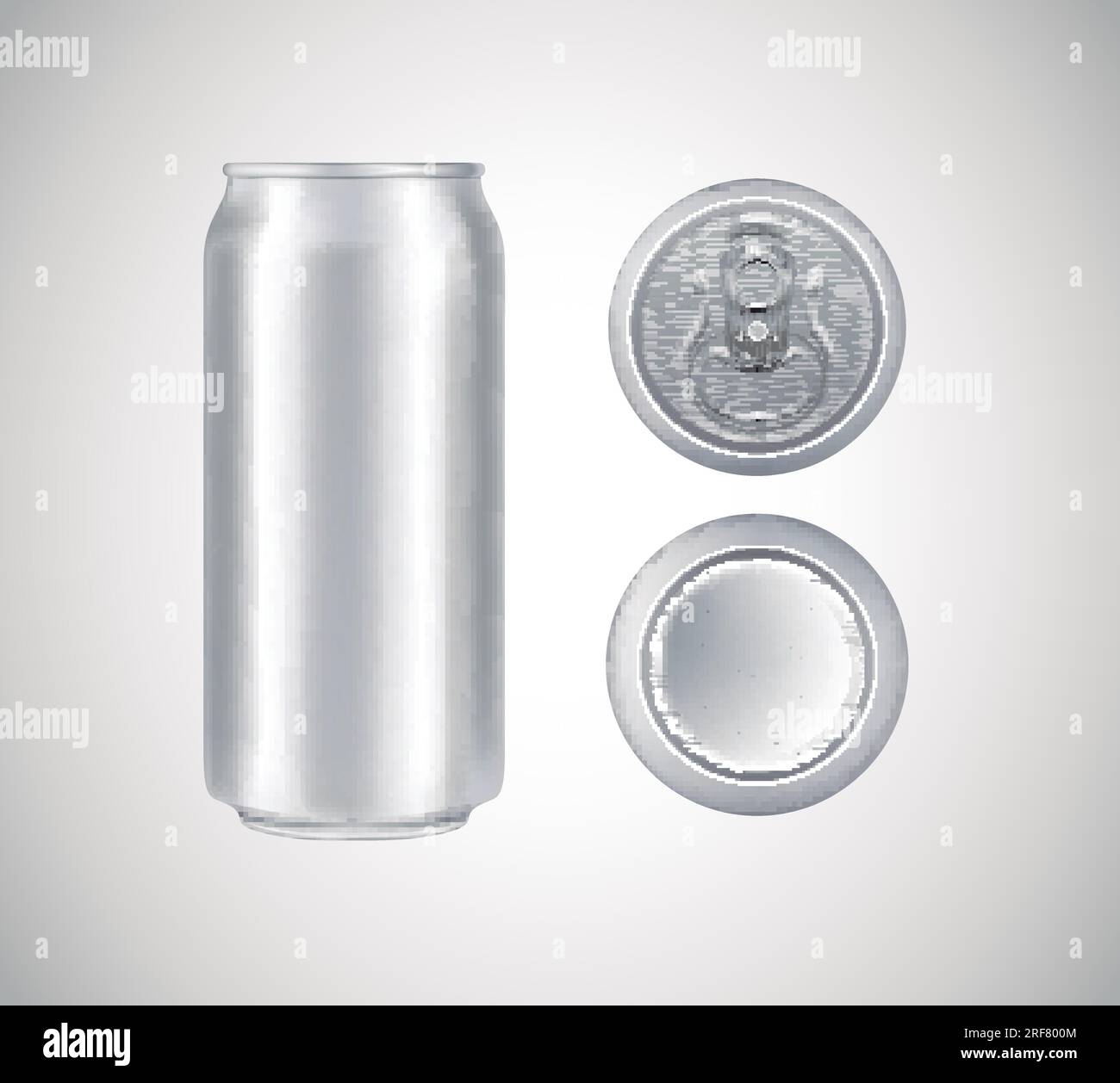 Metal can top, front, bottom view. Can vector visual 500 ml. For beer ...