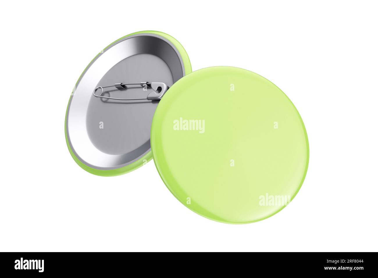 Front and Back View of Green Button Badges Mockup on a white background ...