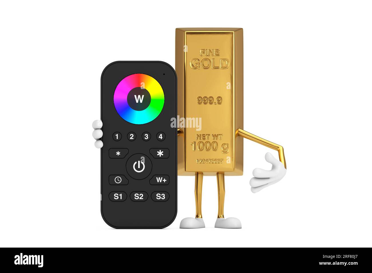 Golden Bar Cartoon Person Character Mascot with Infrared Remote ...