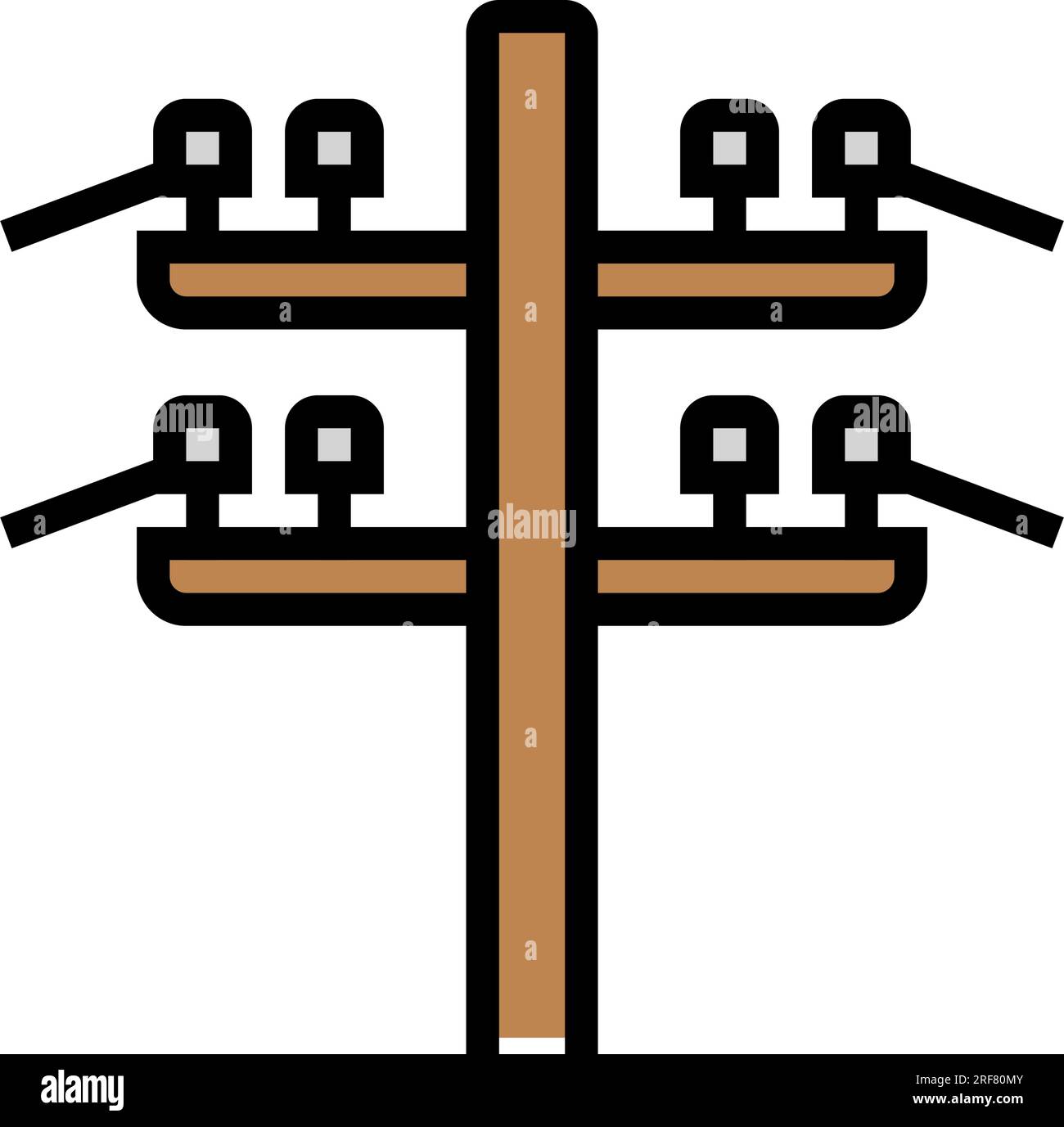 electric utility pole electrical engineer color icon vector ...