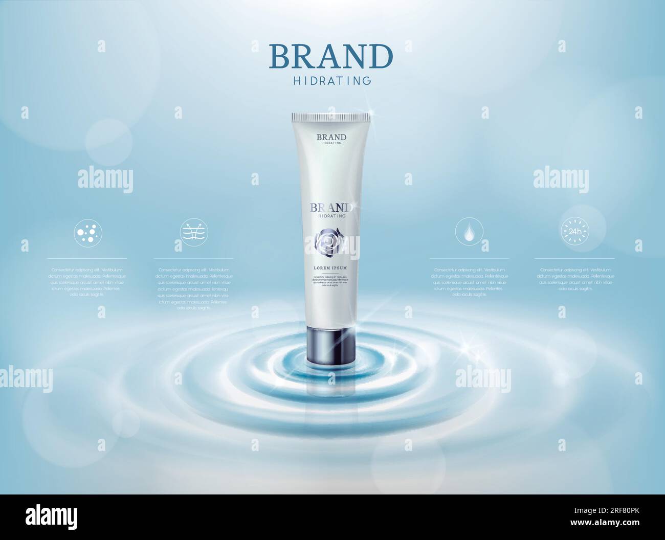 Moisturizing rose/camellia flower cosmetic skin in tube ads template ...