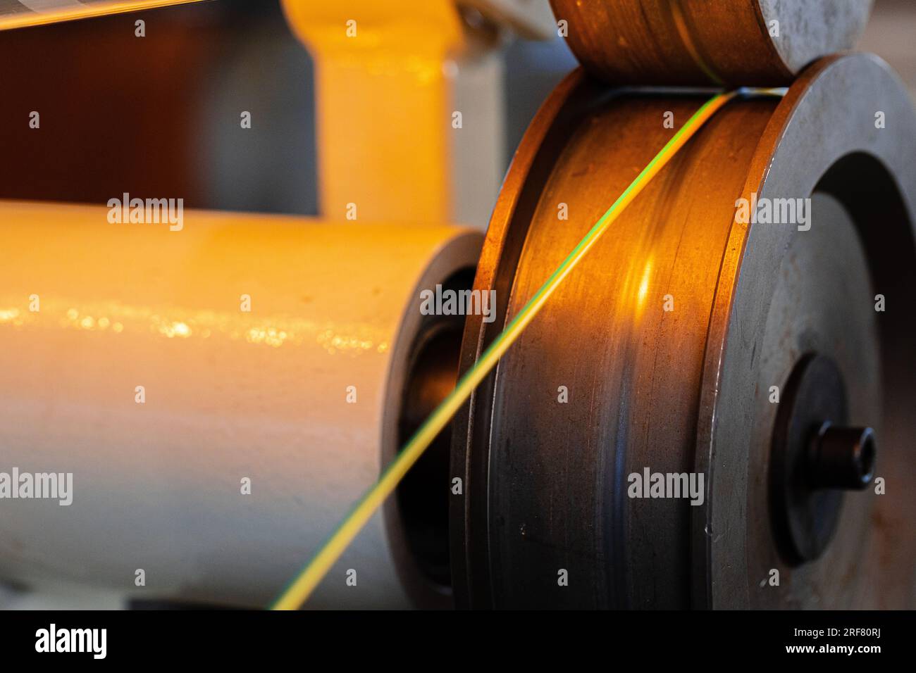 Close up of cable wire production in cable factory Stock Photo - Alamy