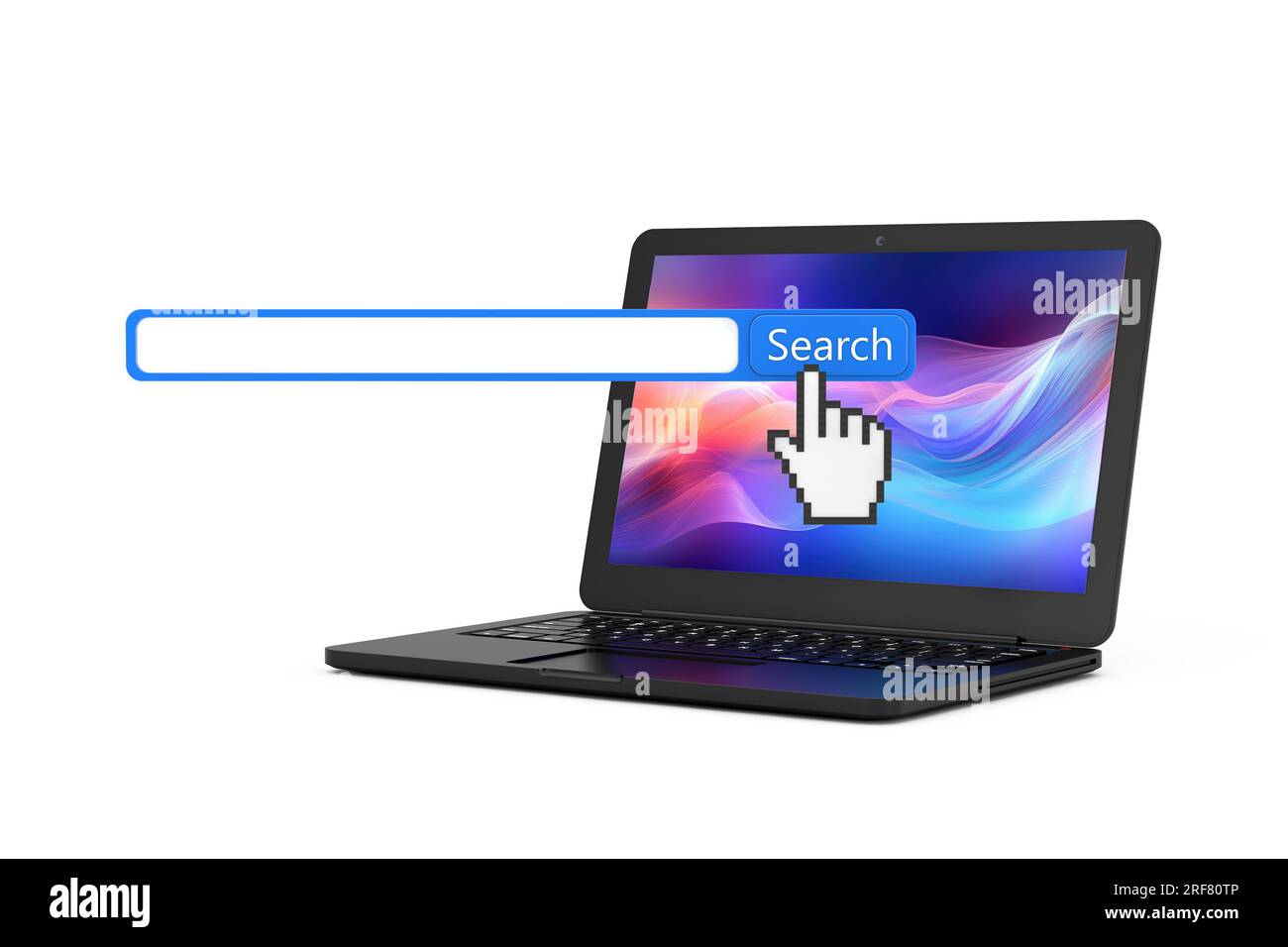 Modern Laptop with Internet Search Bar Engine Browser Window on a white ...