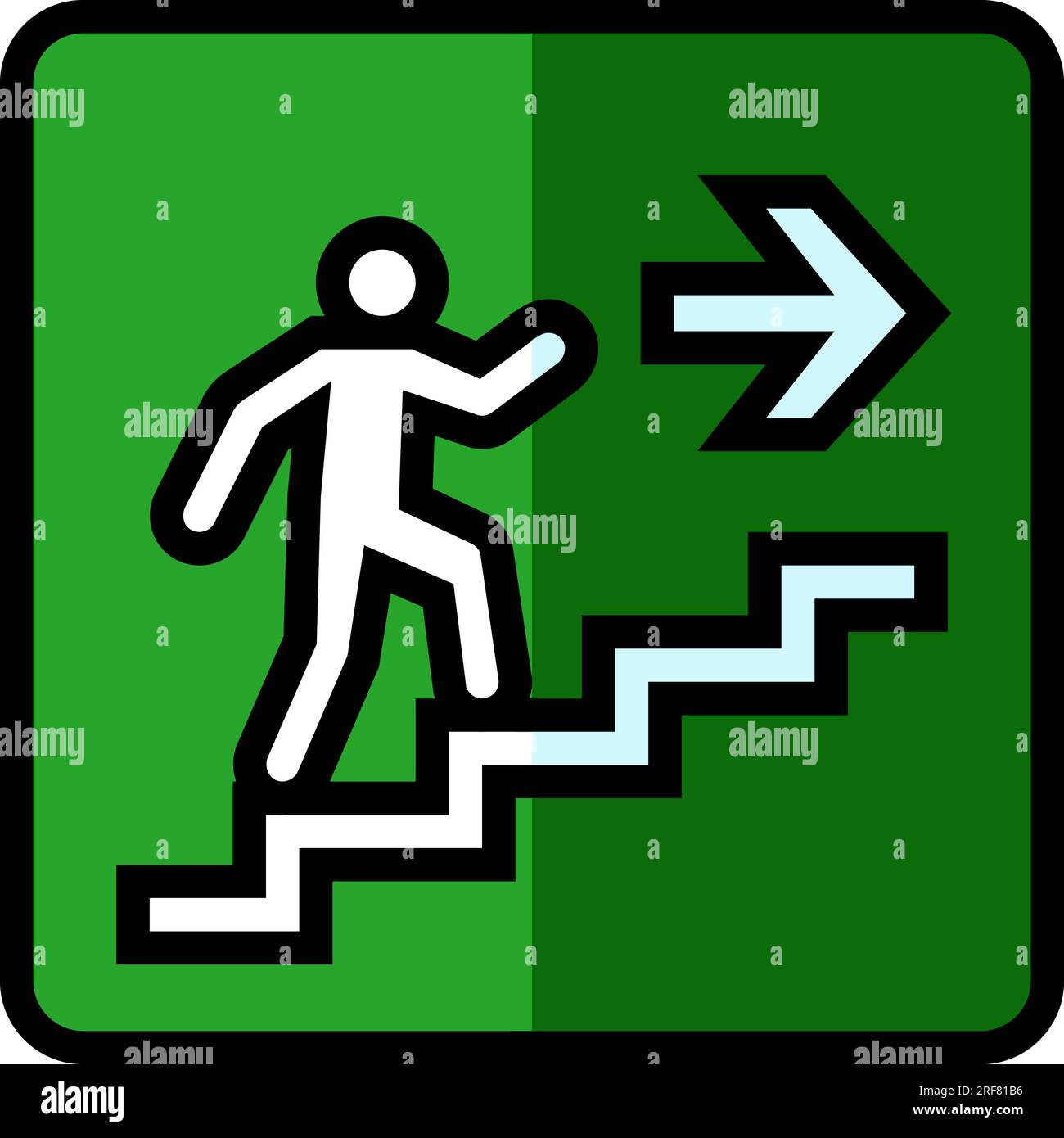 stairway up evacuation emergency color icon vector illustration Stock ...