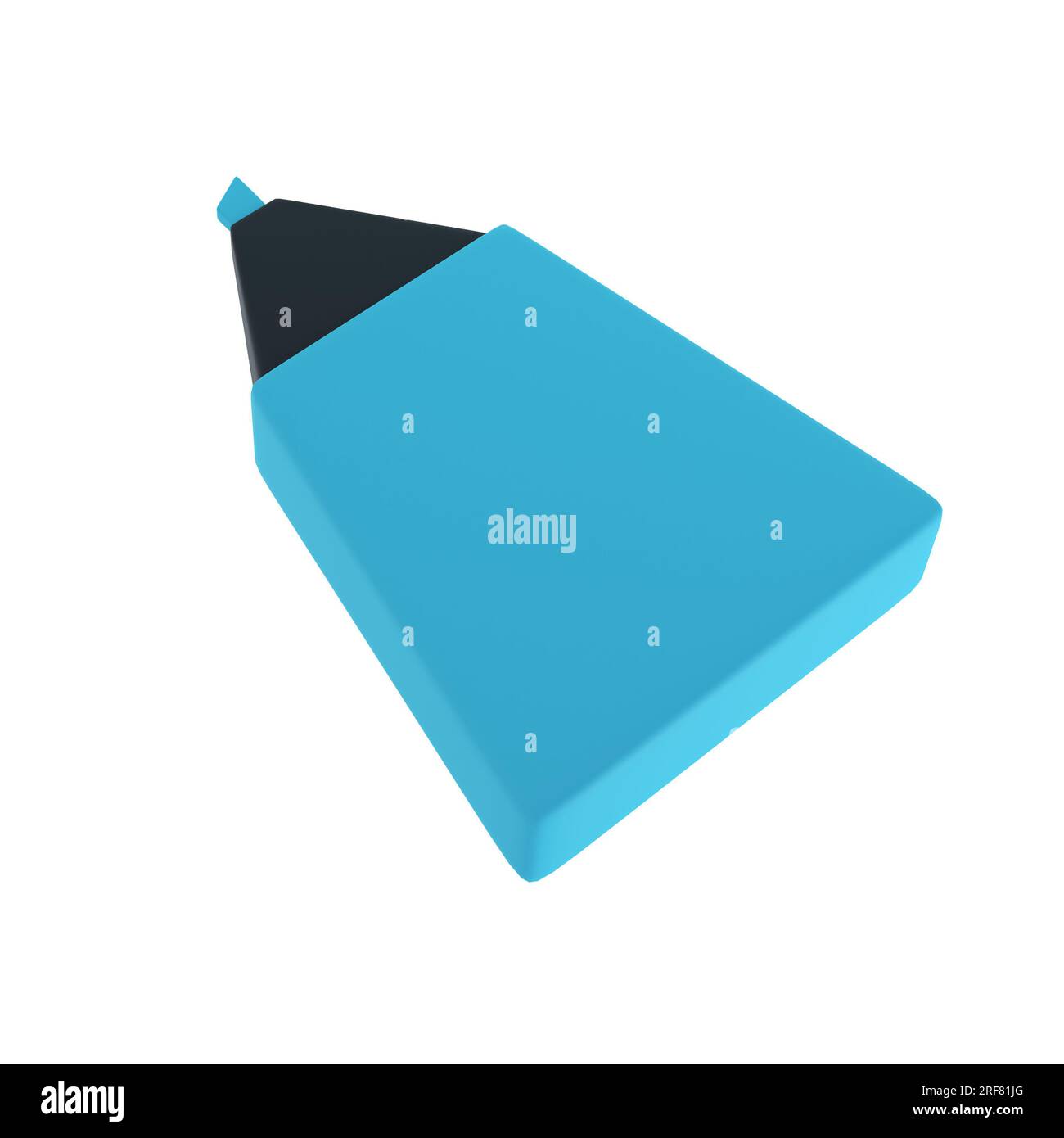 3d blue highlighter marker icon for school office. Stationery important ...