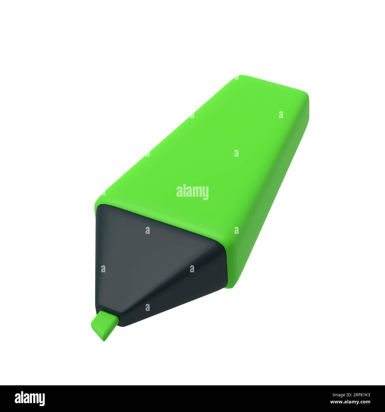 3d green highlighter marker icon for school office. Stationery ...