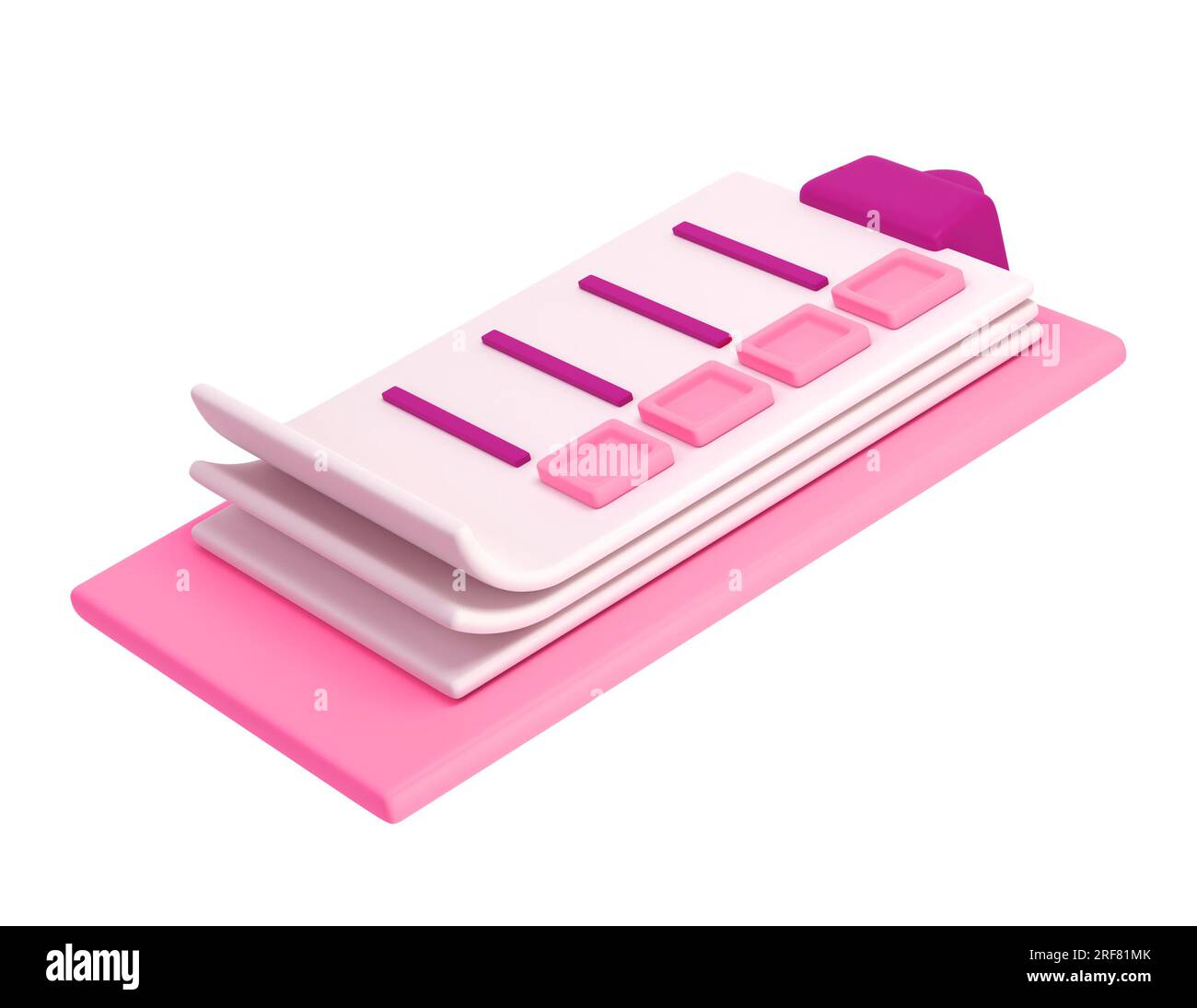 3d white clipboard icon task management todo check list on pink plane ...