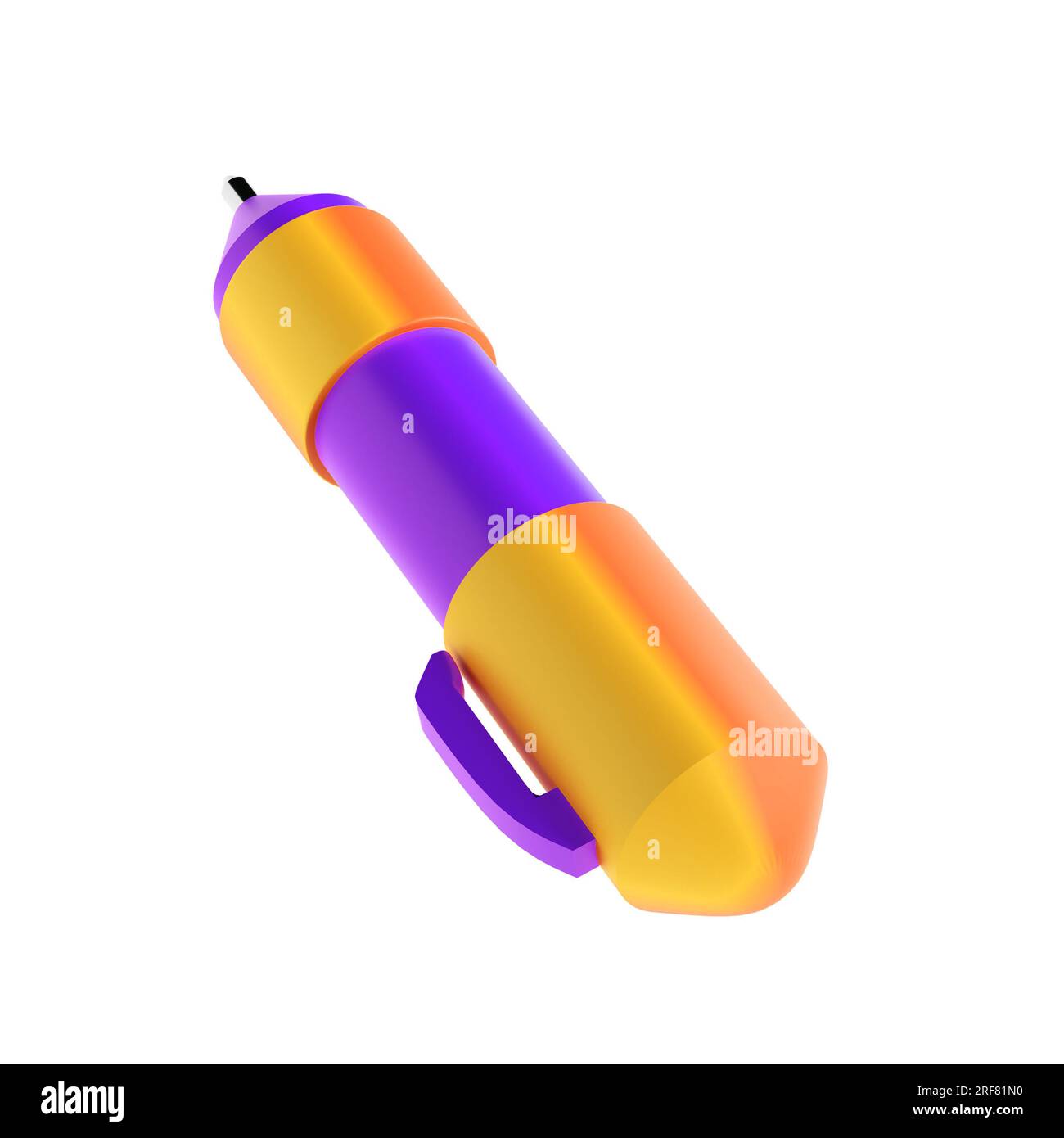 3d rendering icon office school pen stationery writing. Golden and ...