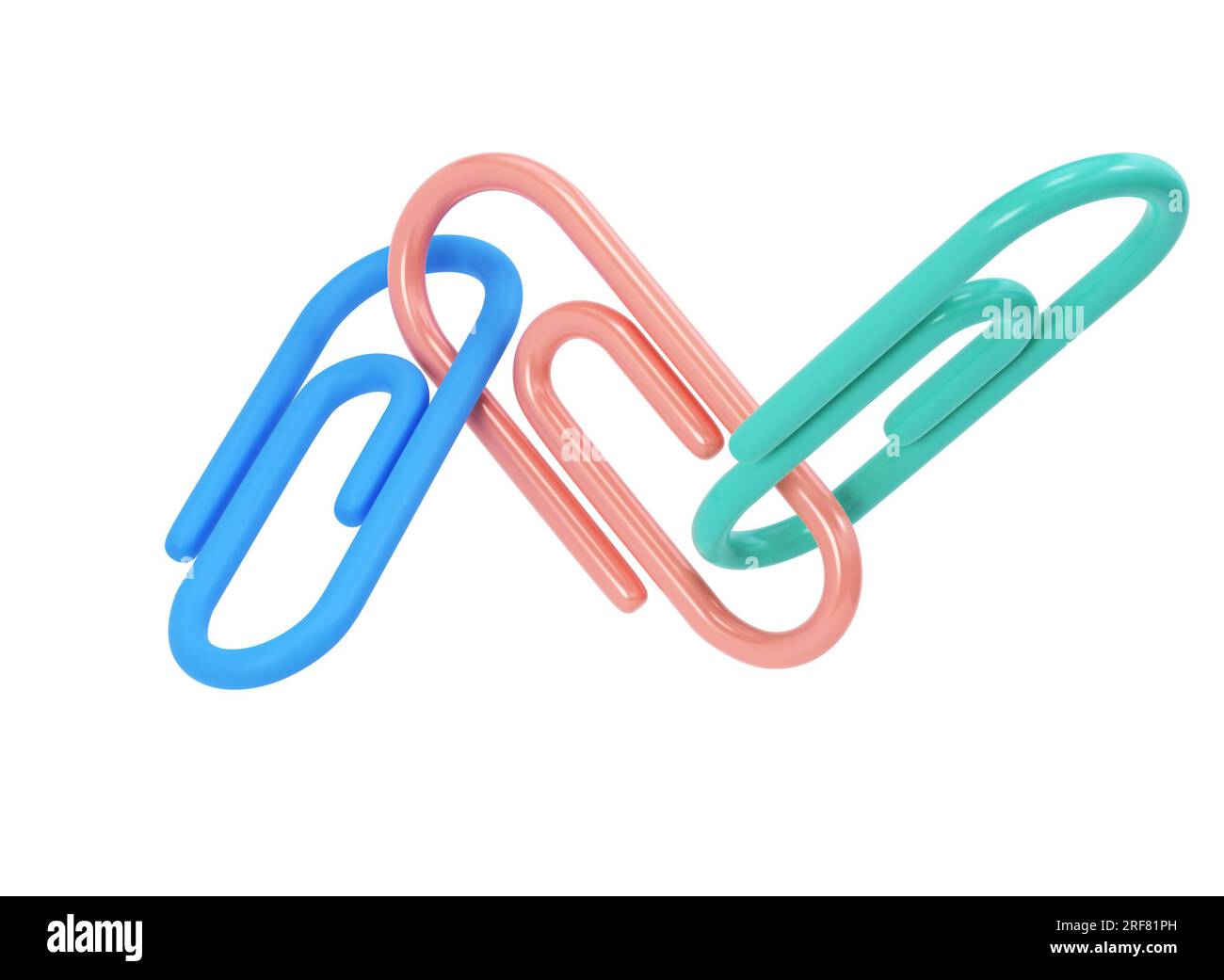 Three clips 3d icon school. Volumetric tool for paper and documents ...