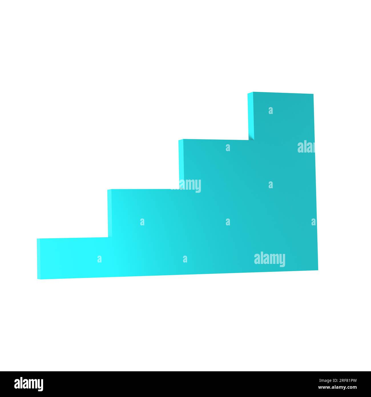 3d Abstract turquoise stairs scene isolated with clipping path ...