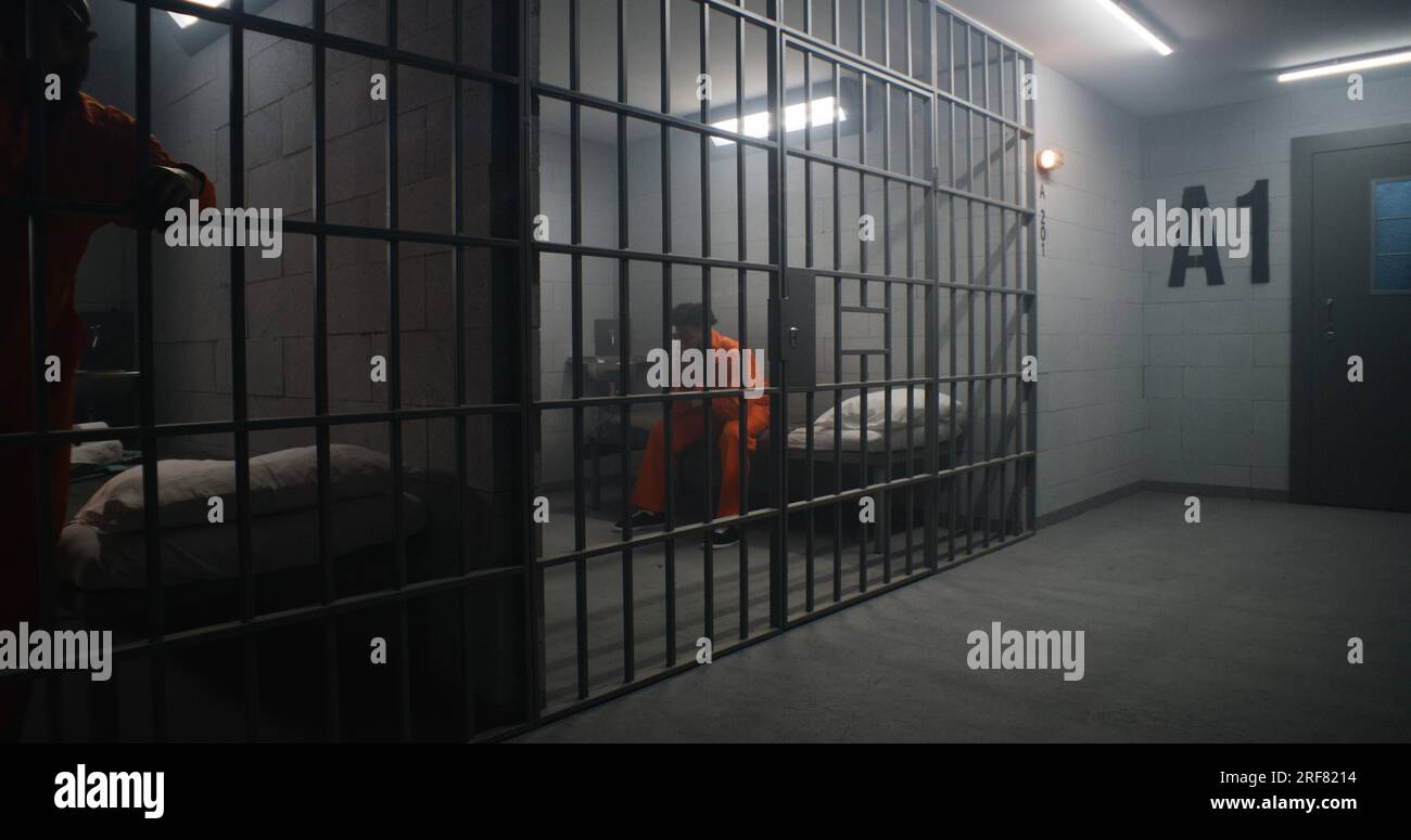 African American inmates in detention center or correctional facility ...