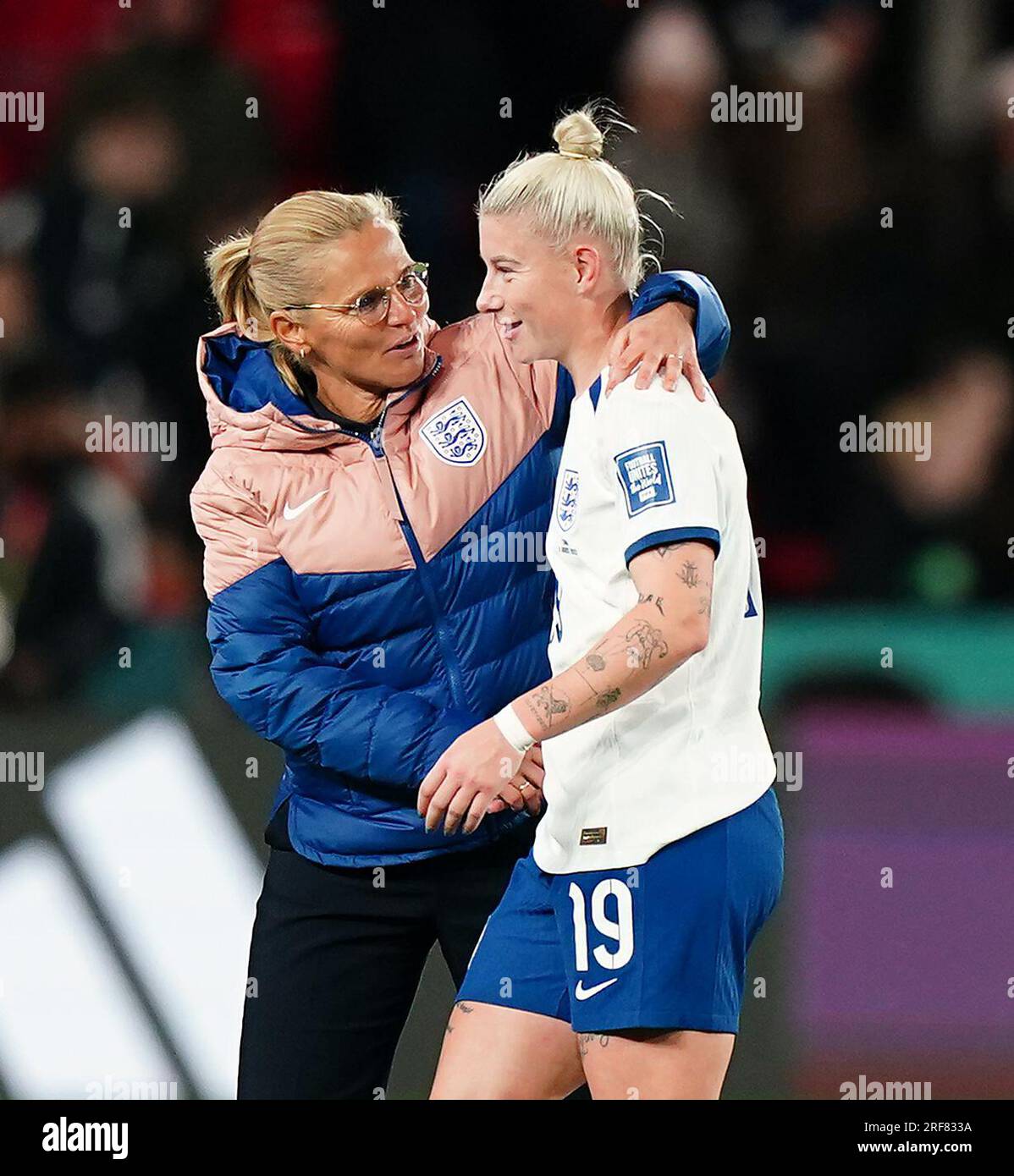 England Head Coach Sarina Wiegman And Bethany England After The Fifa