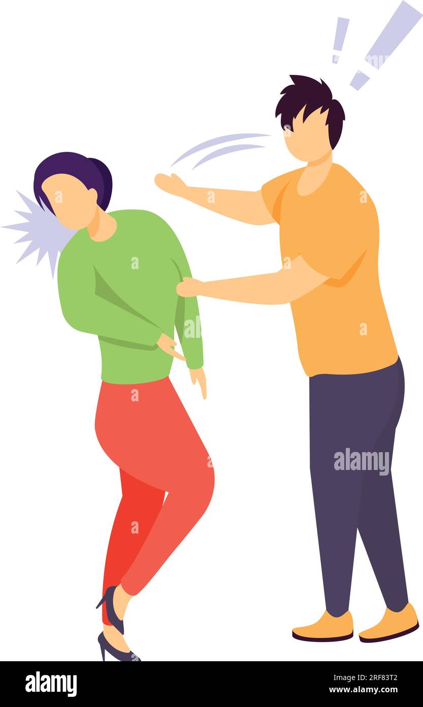 Woman slapping man Stock Vector Images - Alamy