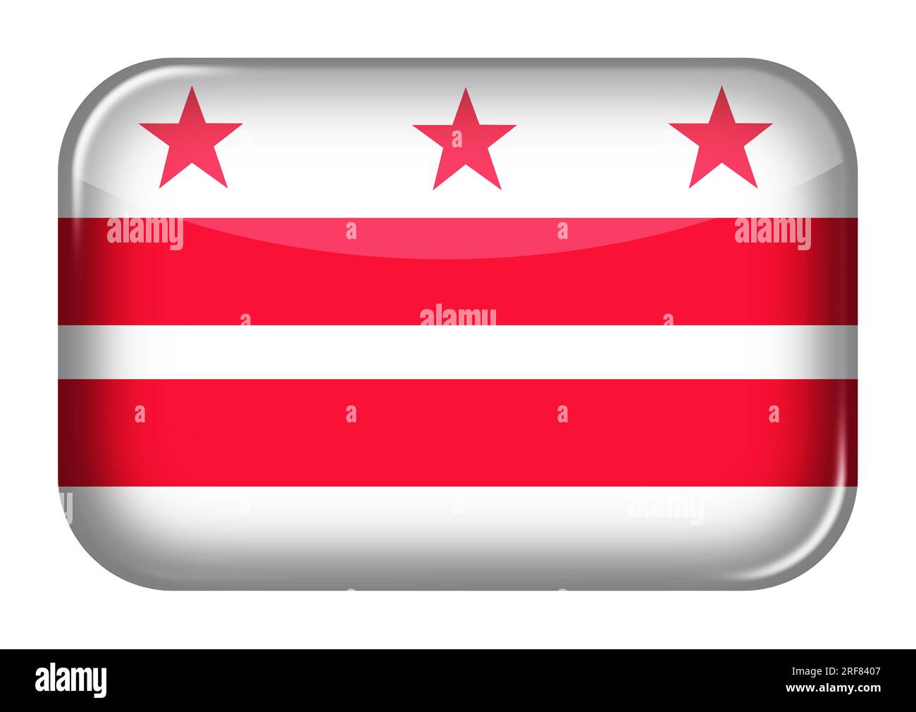 Washington DC web icon rectangle button with clipping path 3d ...