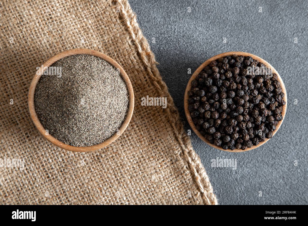 Ground black pepper with grains of black pepper,top view Stock Photo ...
