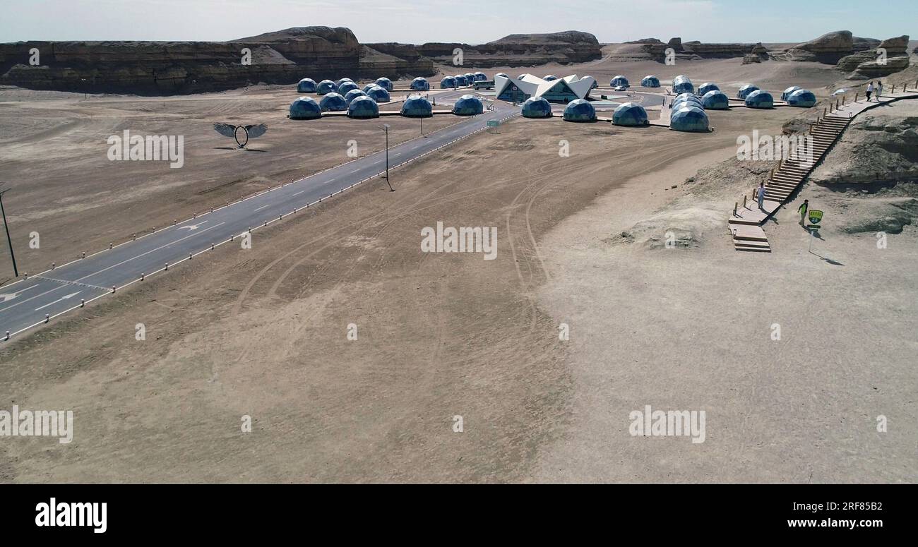 GOLMUD, CHINA - JULY 21, 2023 - This aerial photo shows the lonely Star ...
