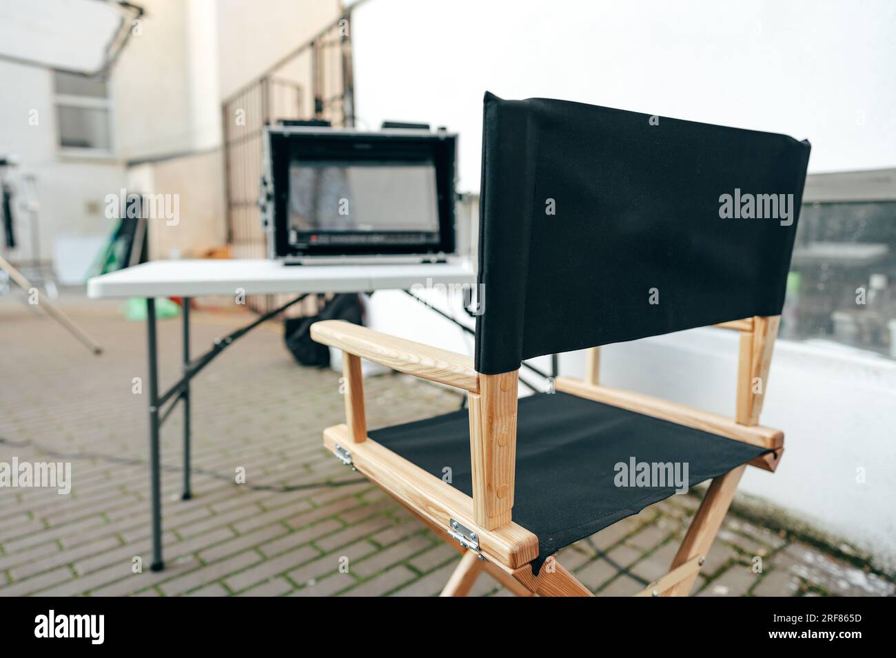 Professional shooting equipment on film set close up Stock Photo - Alamy