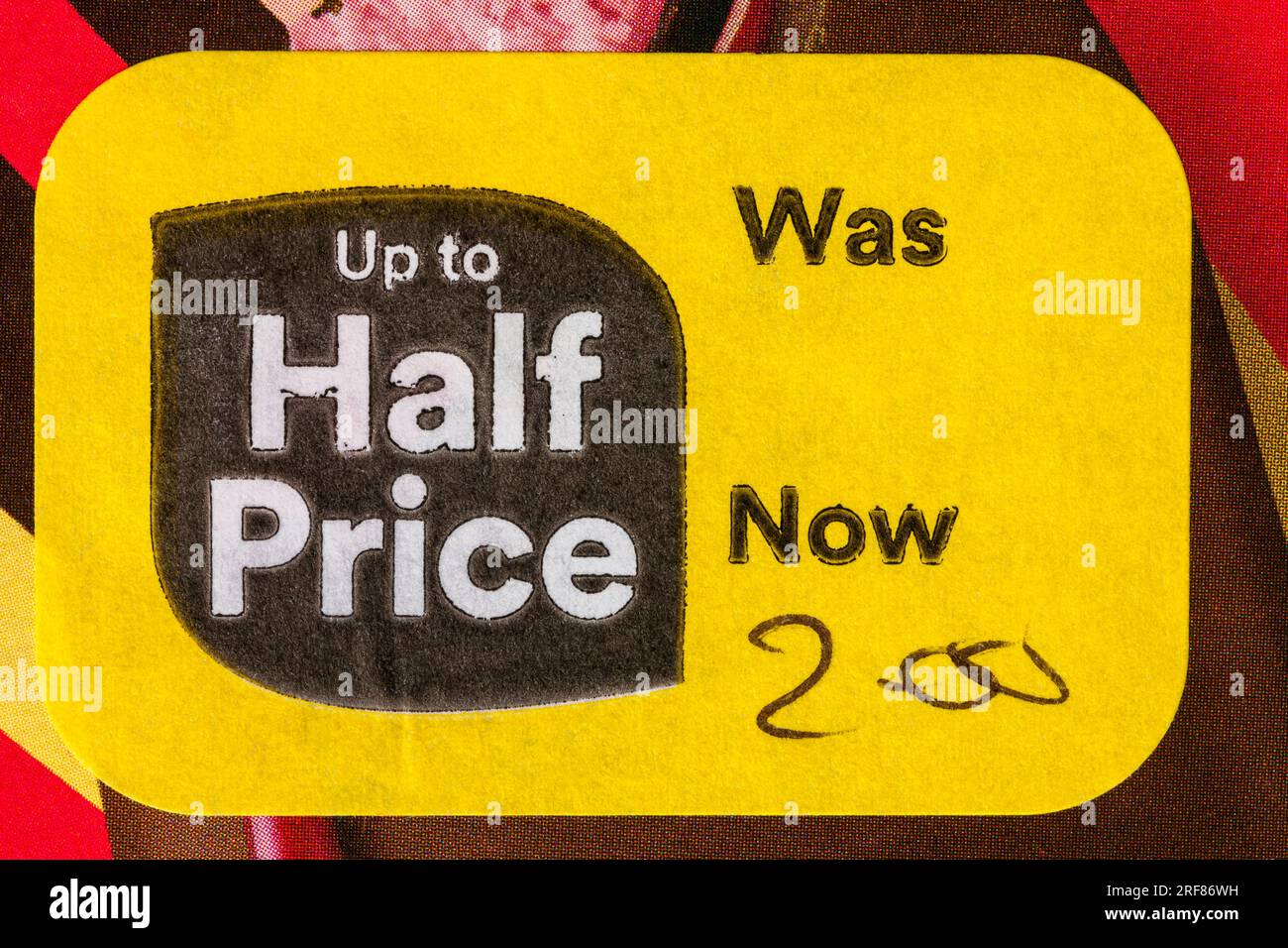 up to half price yellow sticker label on food product - box of Magnum ...