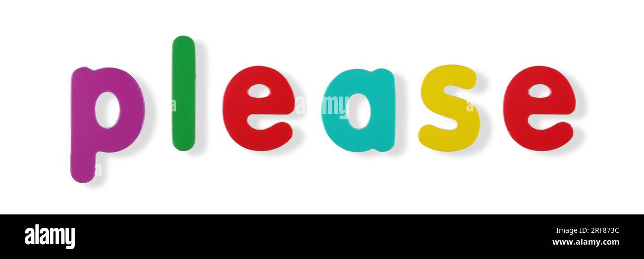 please word coloured magnetic letters with clipping path Stock Photo ...