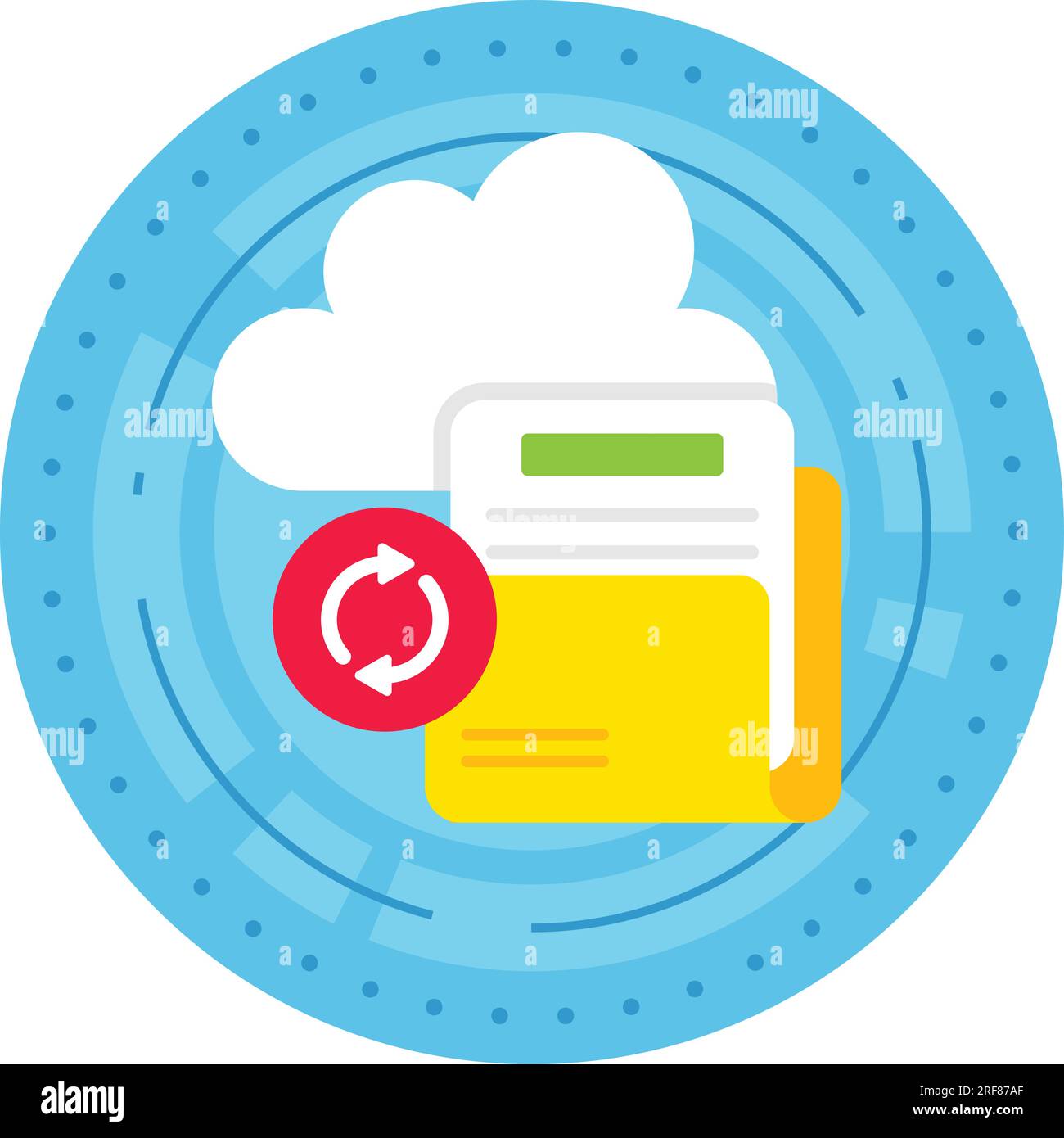 Automated Data Synchronization Vector Icon Design Cloud Processing