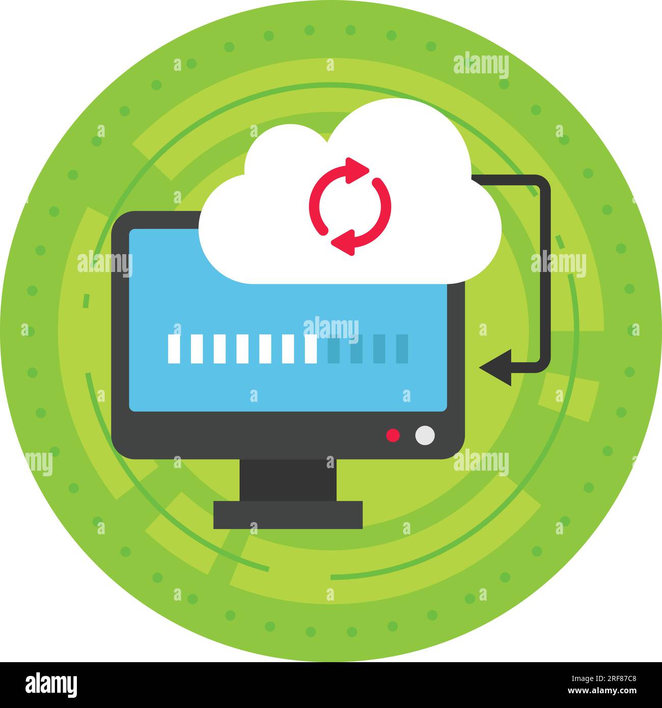 Data Defragmentation Or Reorganizing Vector Icon Design Cloud Processing Symbol Computing