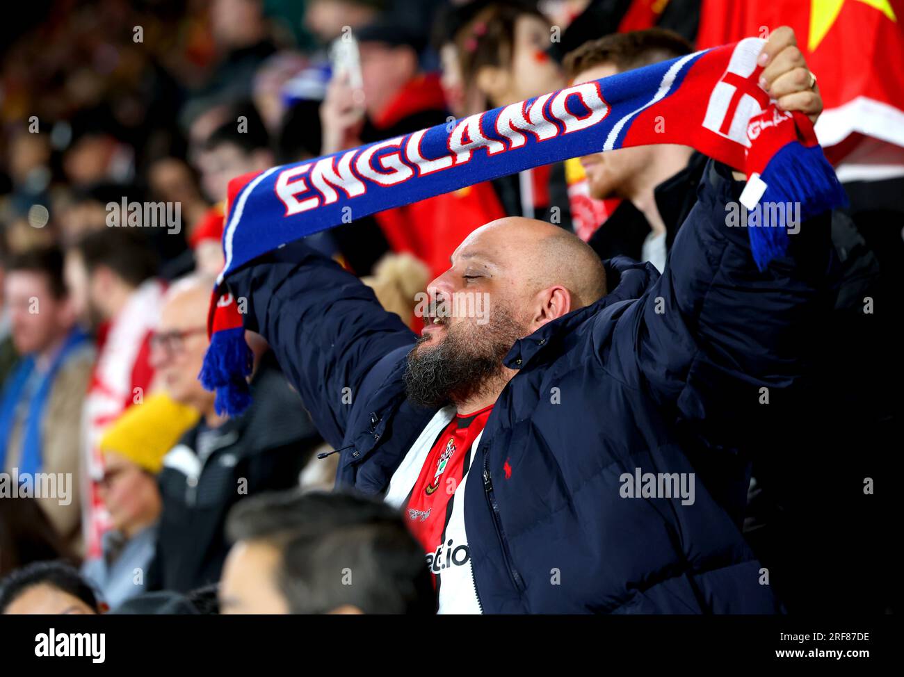 An England fan in the stands ahead of the FIFA Women's World Cup 2023 ...