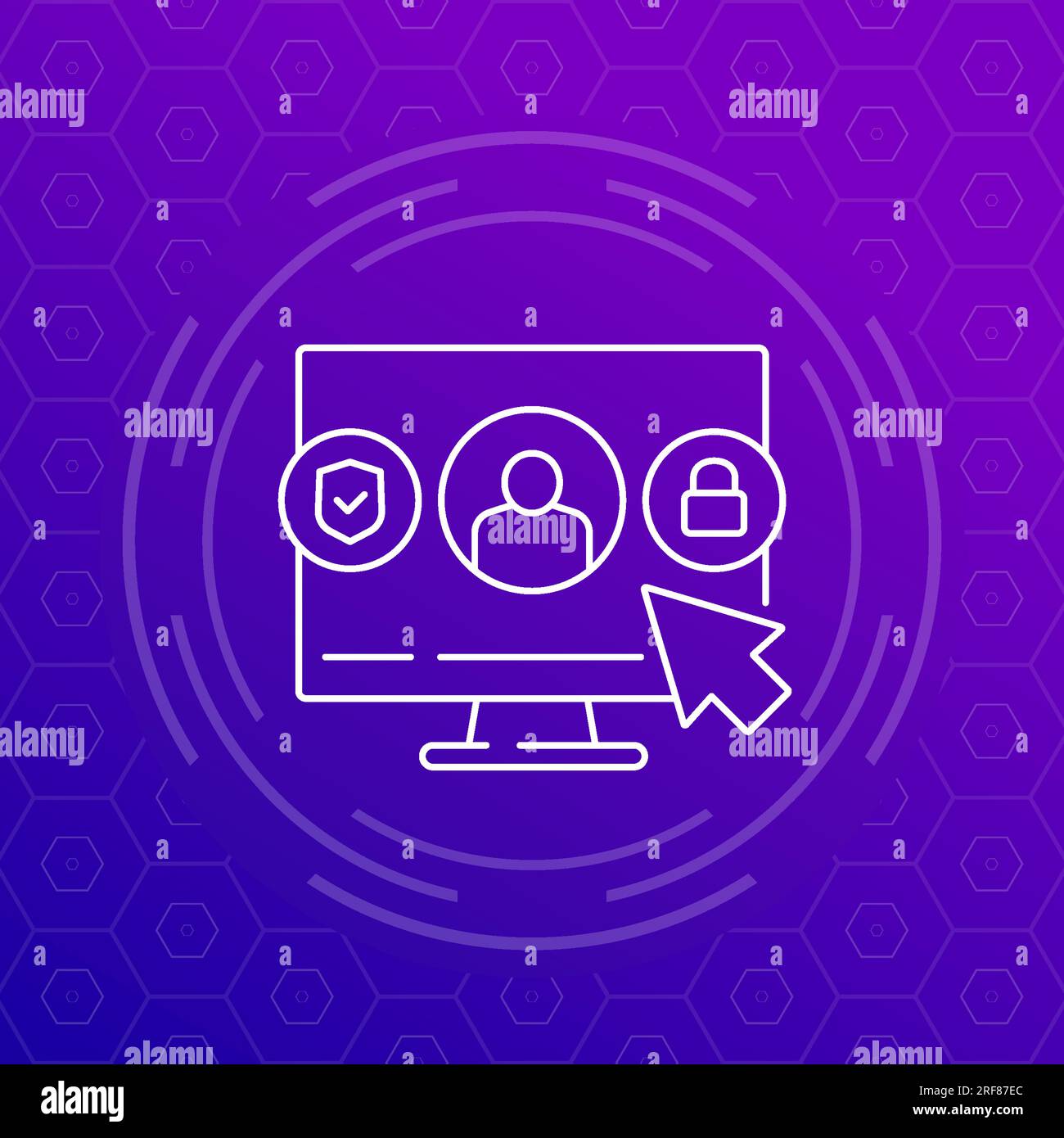 account security icon, line vector Stock Vector Image & Art - Alamy