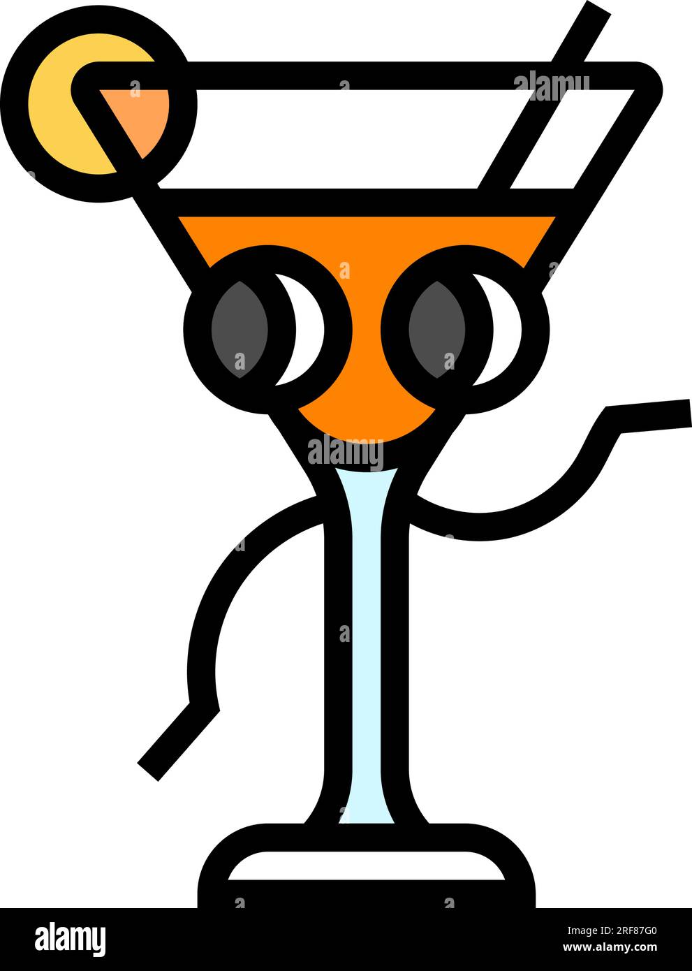 cocktail character retro music color icon vector illustration Stock ...