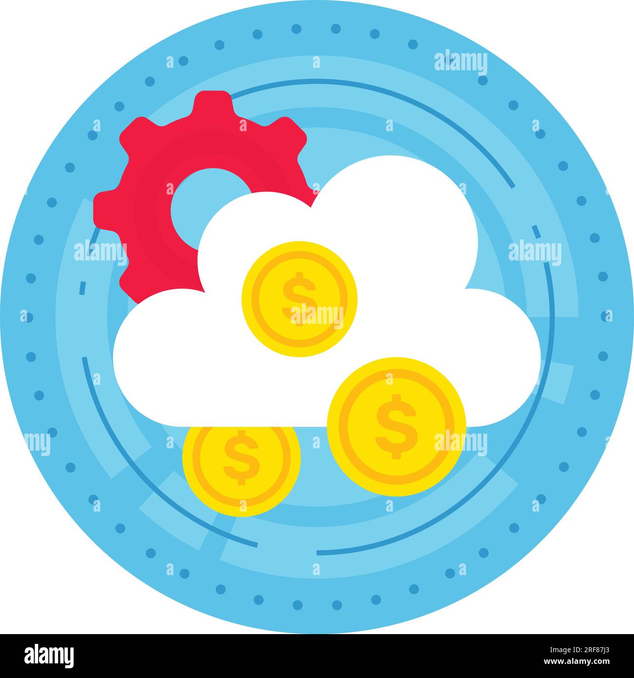 Network Drive Vector Icon Design, Cloud Processing Symbol, Computing ...