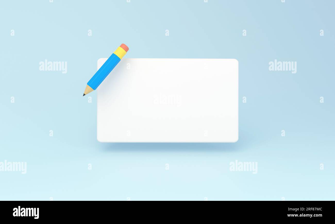 Pencil icon and Empty reminder pop up on blue background. Back to ...