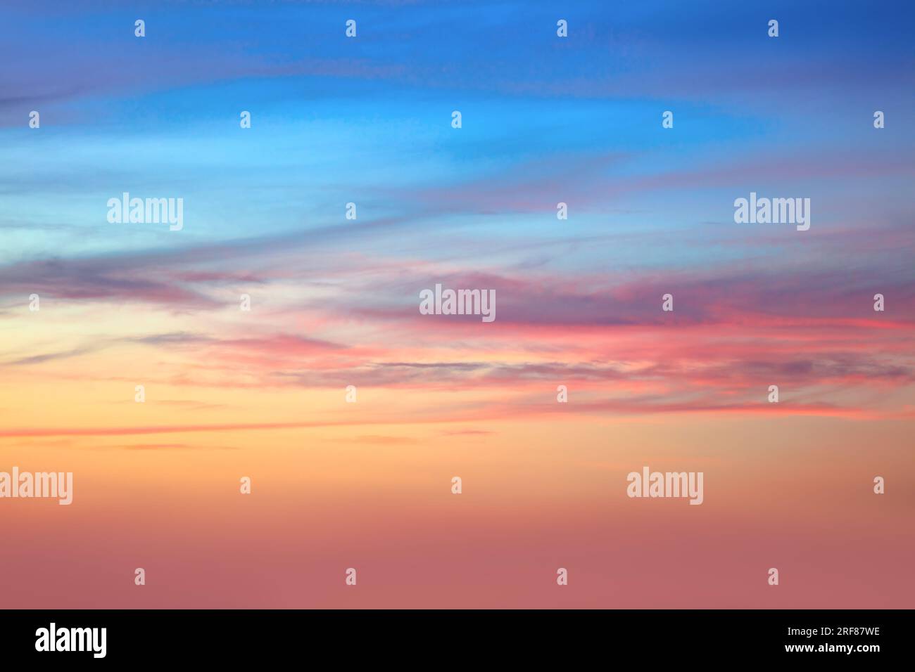 Gentle Sky at Sunset or Sunrise time with real pastel clouds, natural ...