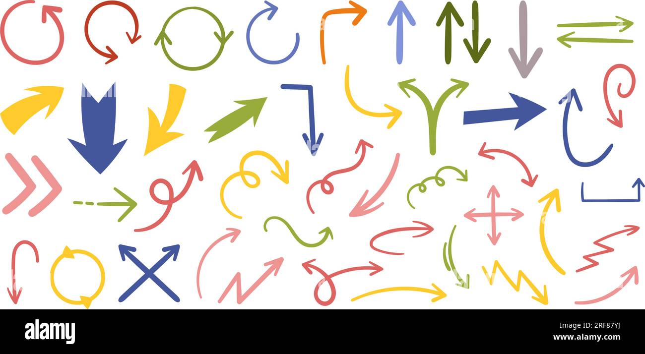 Hand drawn freehand emphasis arrows, swirls, and doodles for ...