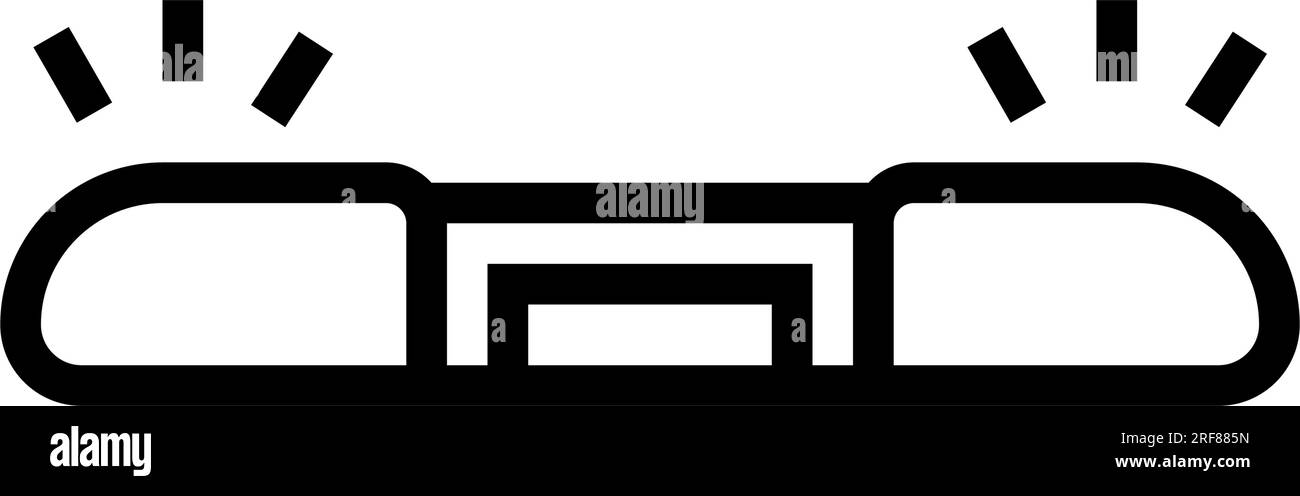 flashing lights alert line icon vector illustration Stock Vector Image ...