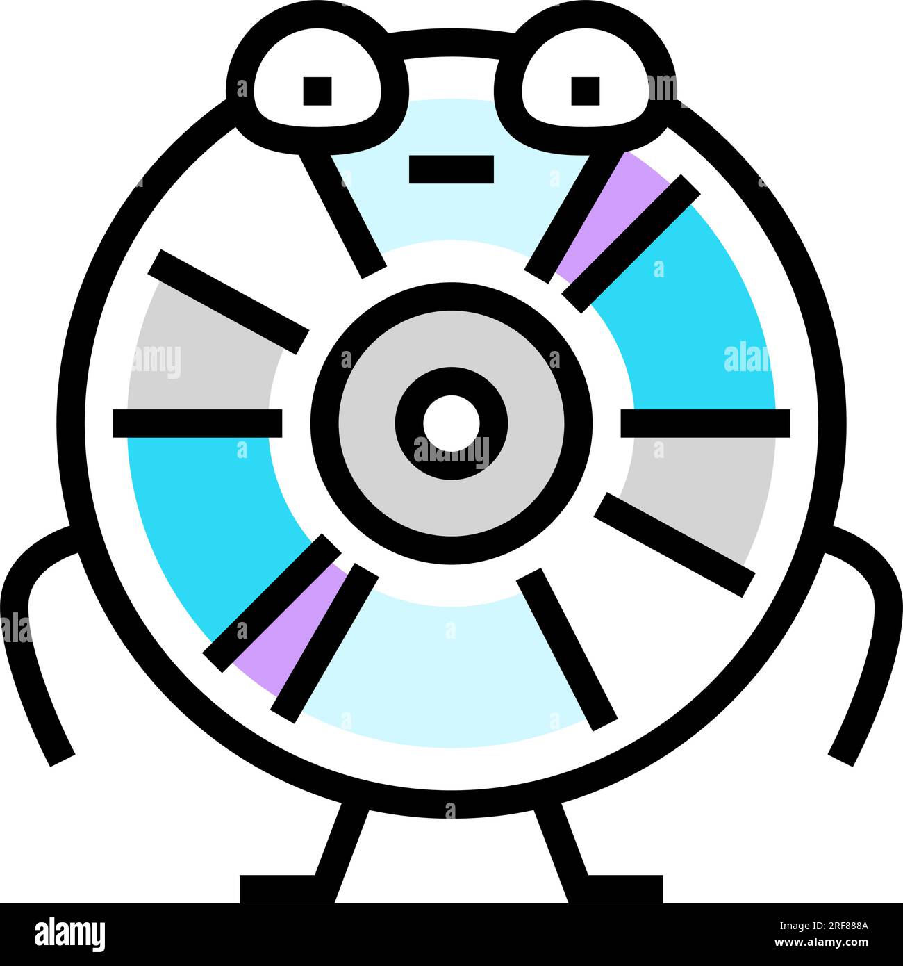 cd disc music retro character color icon vector illustration Stock ...