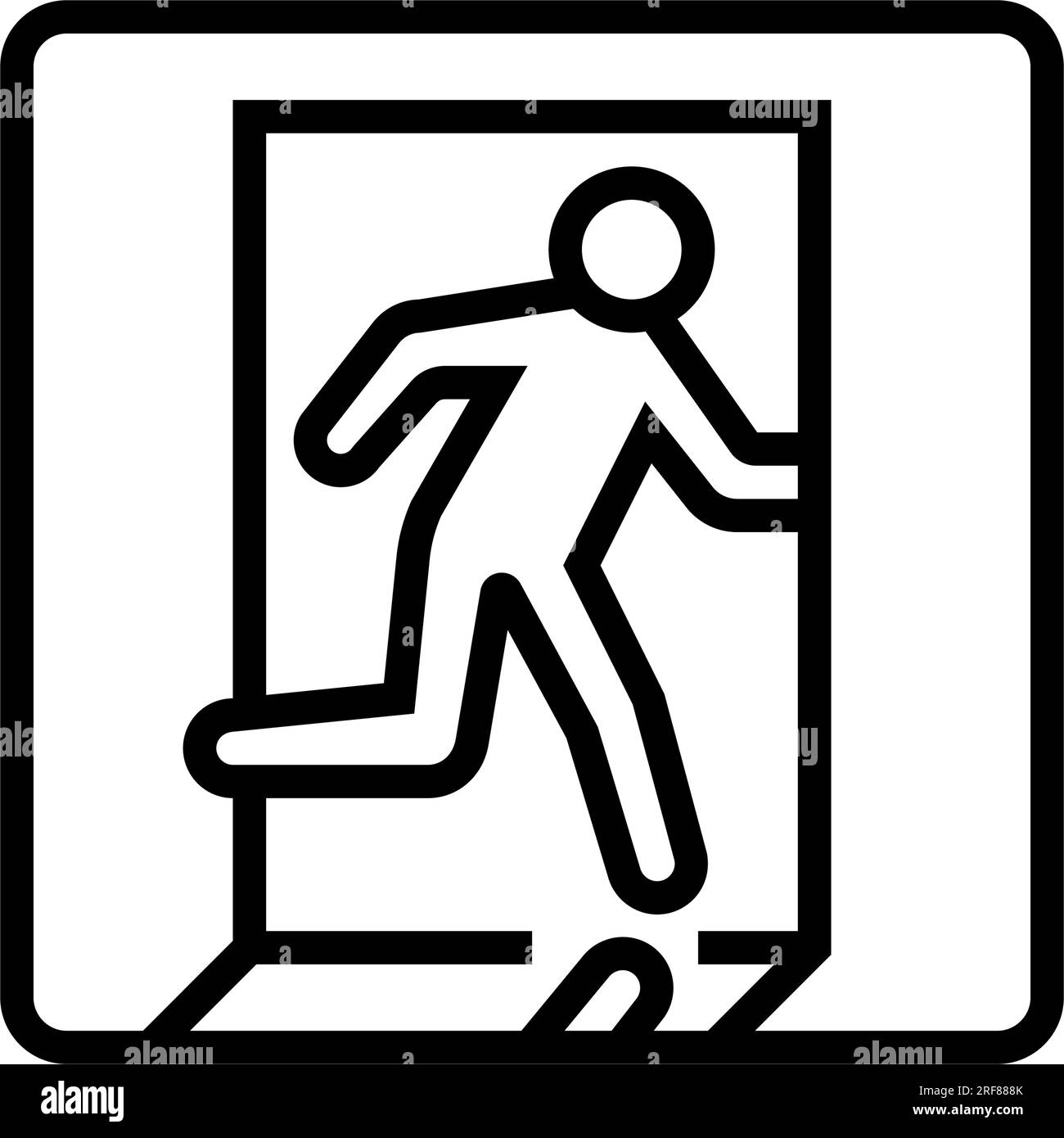 emergency exit alert line icon vector illustration Stock Vector Image ...
