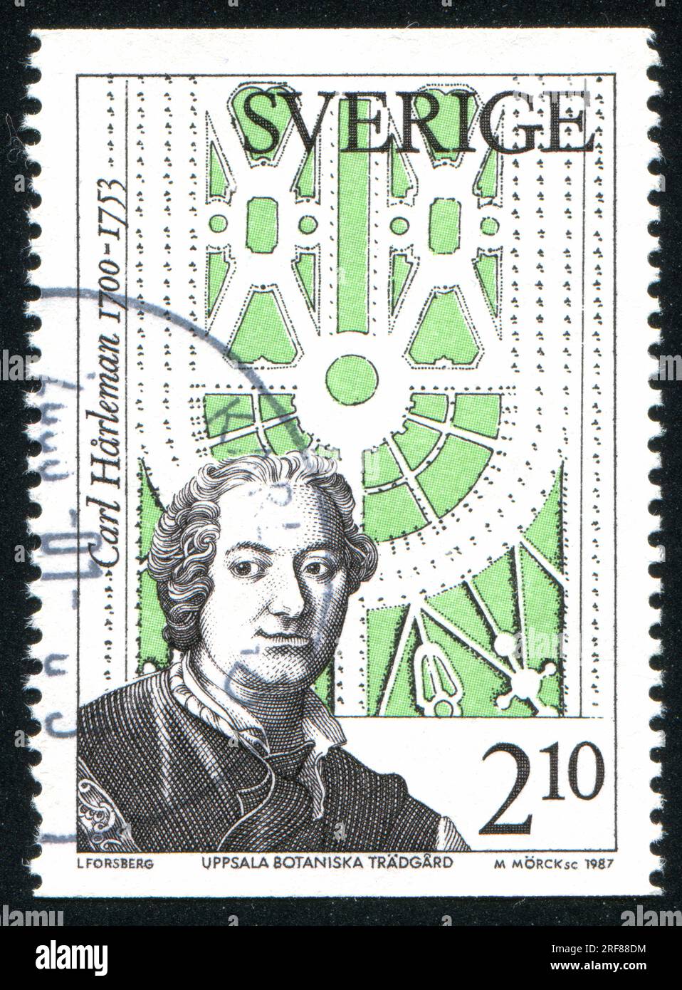 SWEDEN - CIRCA 1987: stamp printed by Sweden, shows Layout of baroque ...